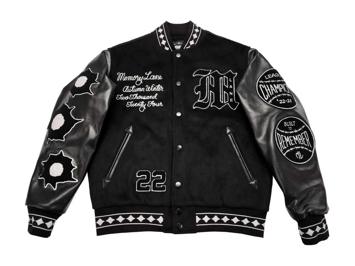 Memory LN Jacket - Varsity Letterman - Black - ML-HO24-301 – Vengeance78