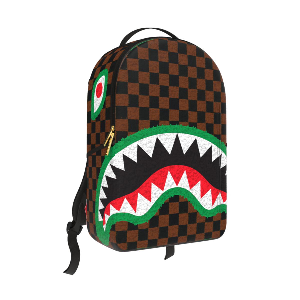 Sprayground Backpack - Chenille Shark - Brown and Green - B5961 ...