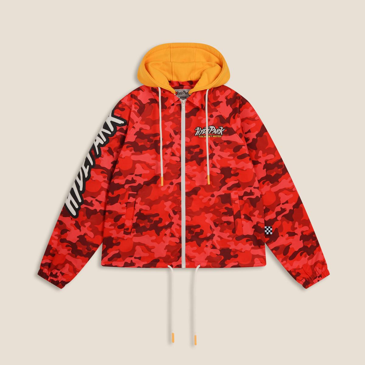 Hyde Park Jacket - Find The Zip Coach - Red Camo – Vengeance78