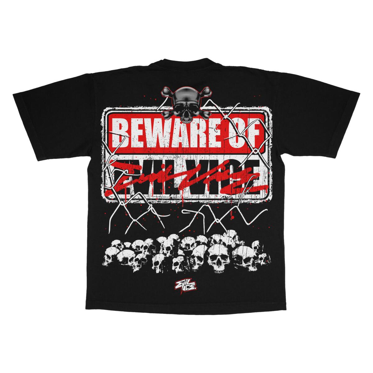 Evil Vice T-Shirt - Beware - Black - S24-3 – Vengeance78