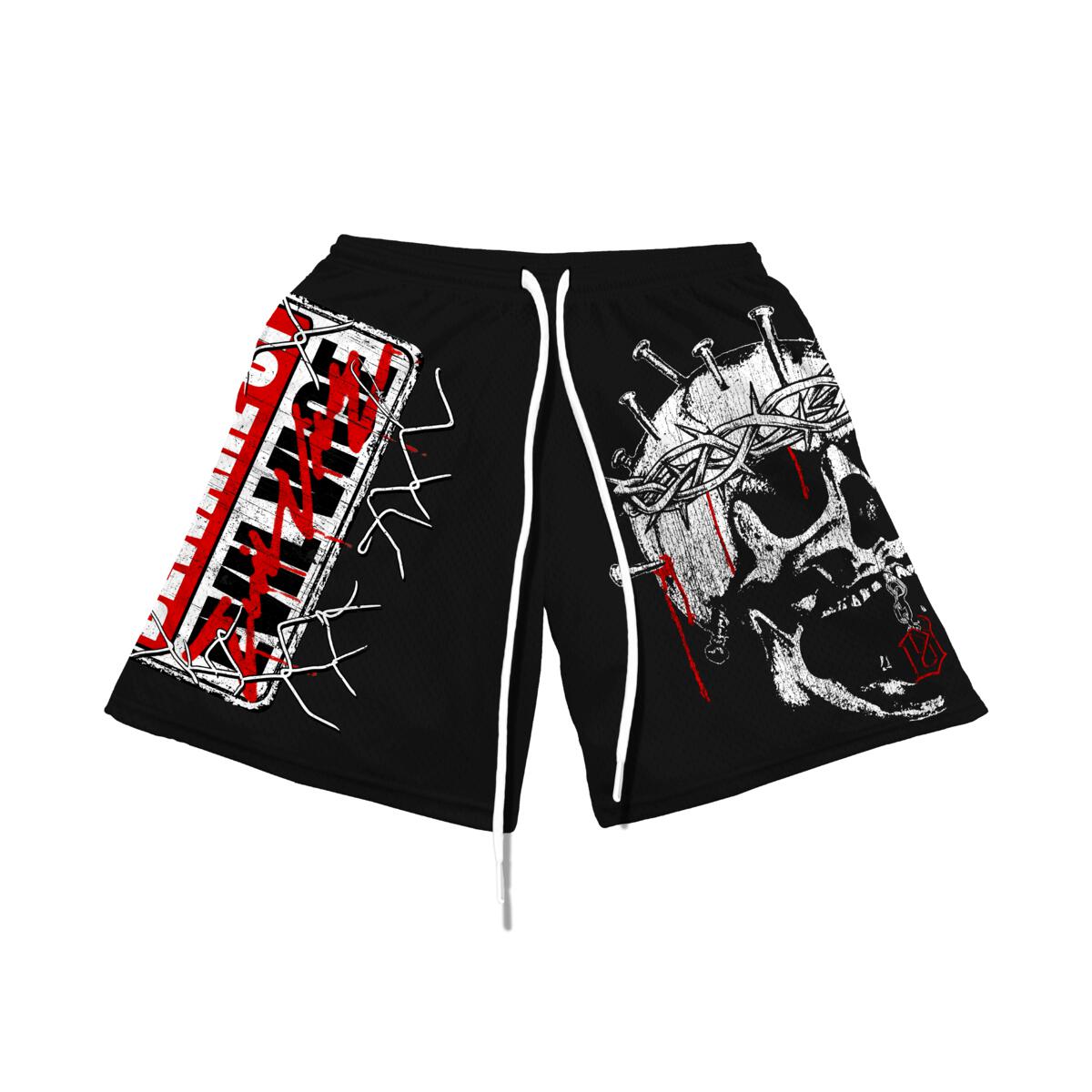 Evil Vice Shorts - Beware Skull - Black - S24-20 – Vengeance78
