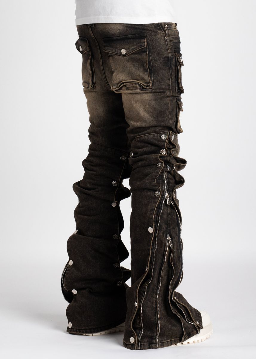 GUAPI Jeans - Ash Grey Stacked Premium Denim - Black - 190GPD – Vengeance78