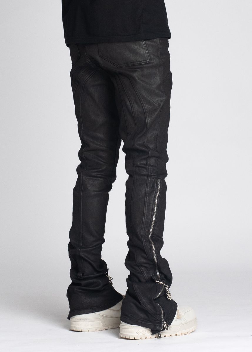 Guapi Sweatpants - Obsidian Black Waxed Chain Denim - Black – Vengeance78