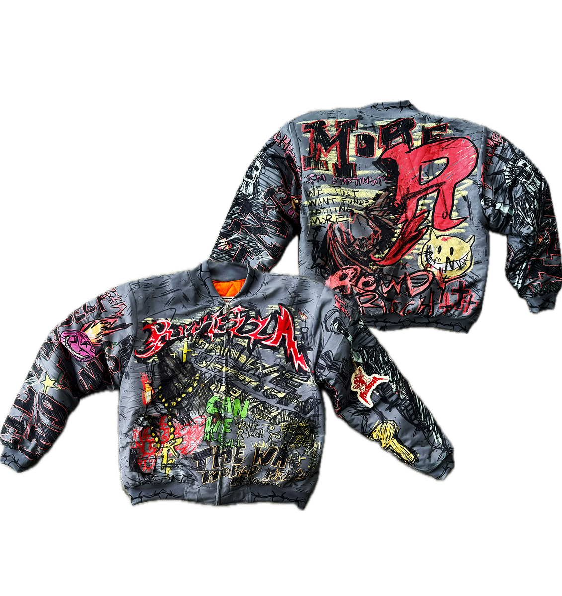 Ricchezza Jacket - Ricch Forever Graffiti Bomber - Black - FA24-007 ...
