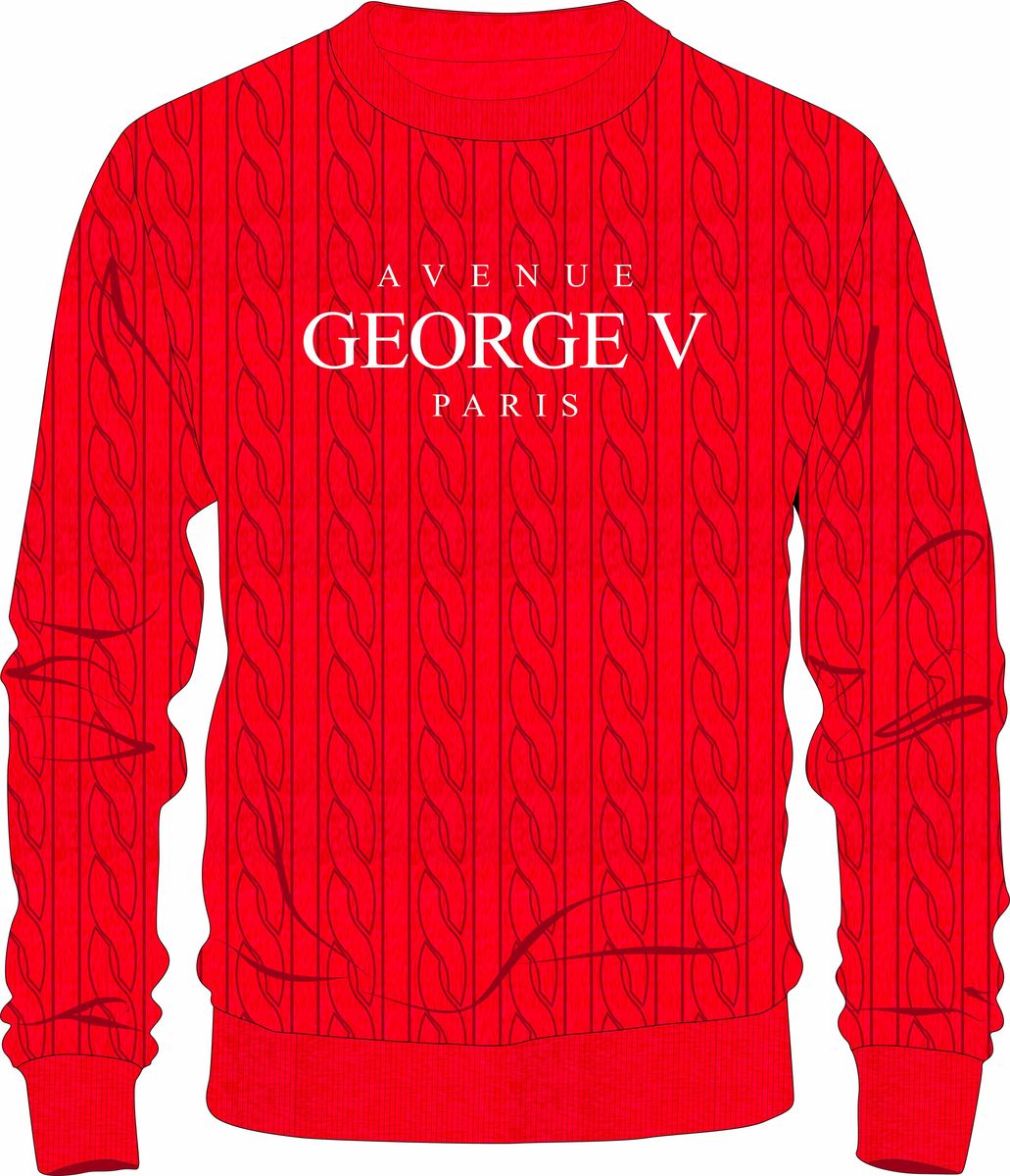 George V Sweater - Knit Logo - Red - GVT-116 – Vengeance78