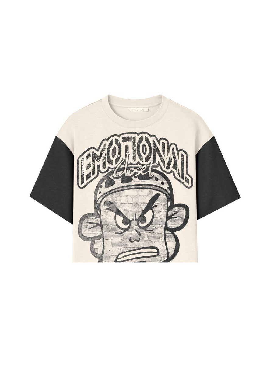 Mixed Emotion T-Shirt - Emotional Closet Cropped - Cream – Vengeance78