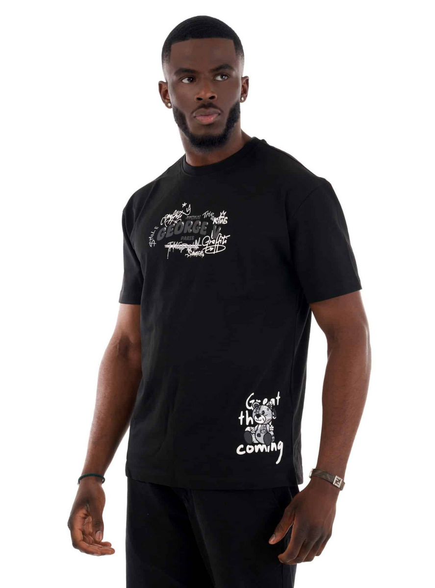 George V T-Shirt - GV Paris Vintage Bear - Black - GV10043 – Vengeance78