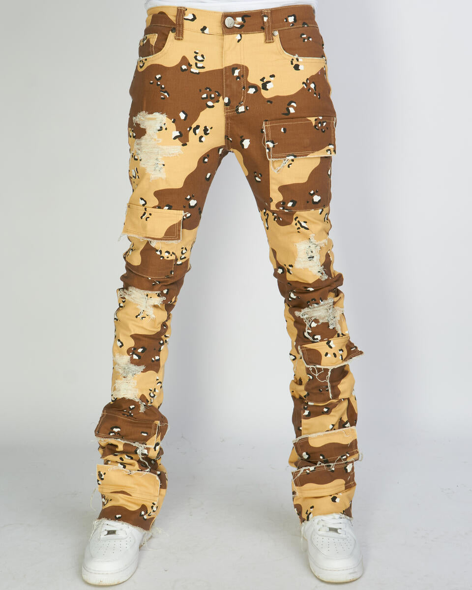 Politics Jeans - Super Stacked Cargo - Chocolate Chip Camo - Marcel517 ...