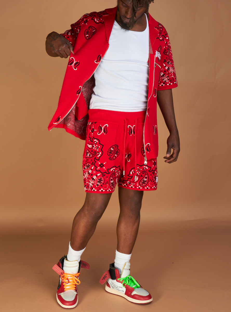 Politics Short Set - Paisley - Red - 641 – Vengeance78