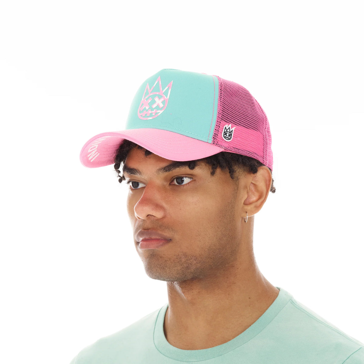 Cult Of Individuality Hat - Clean Logo Mesh Back - Mint And Pink - 624 ...