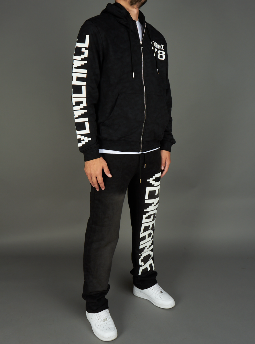 Vengeance78 Sweatsuit - King - Black with White - 269