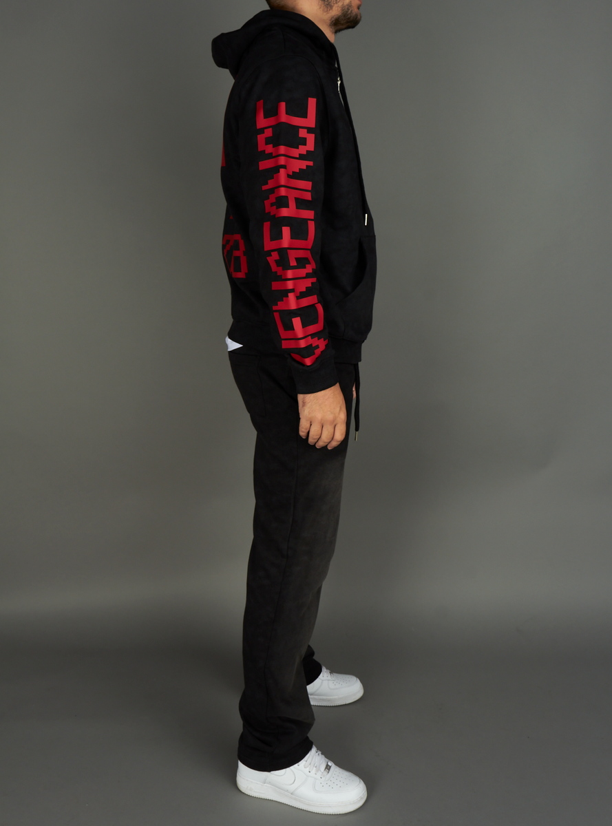 Vengeance78 Sweatsuit - King - Black with Red - 270