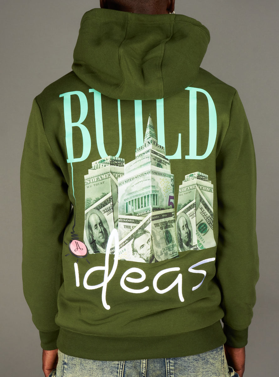 Rebel Minds Hoodie - Build Ideas - Olive - 142-332 – Vengeance78