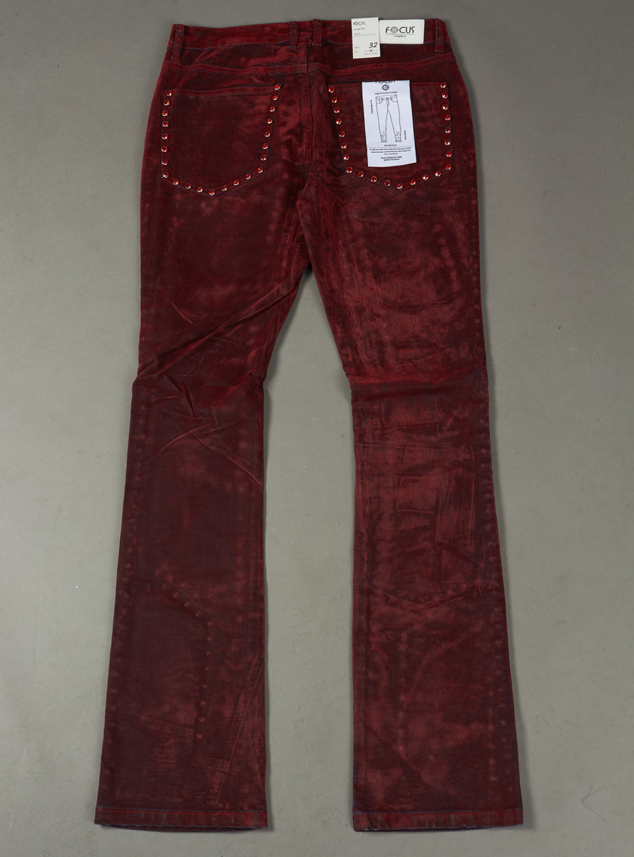 Focus Jeans - Rhinestone - Red - 8030J – Vengeance78