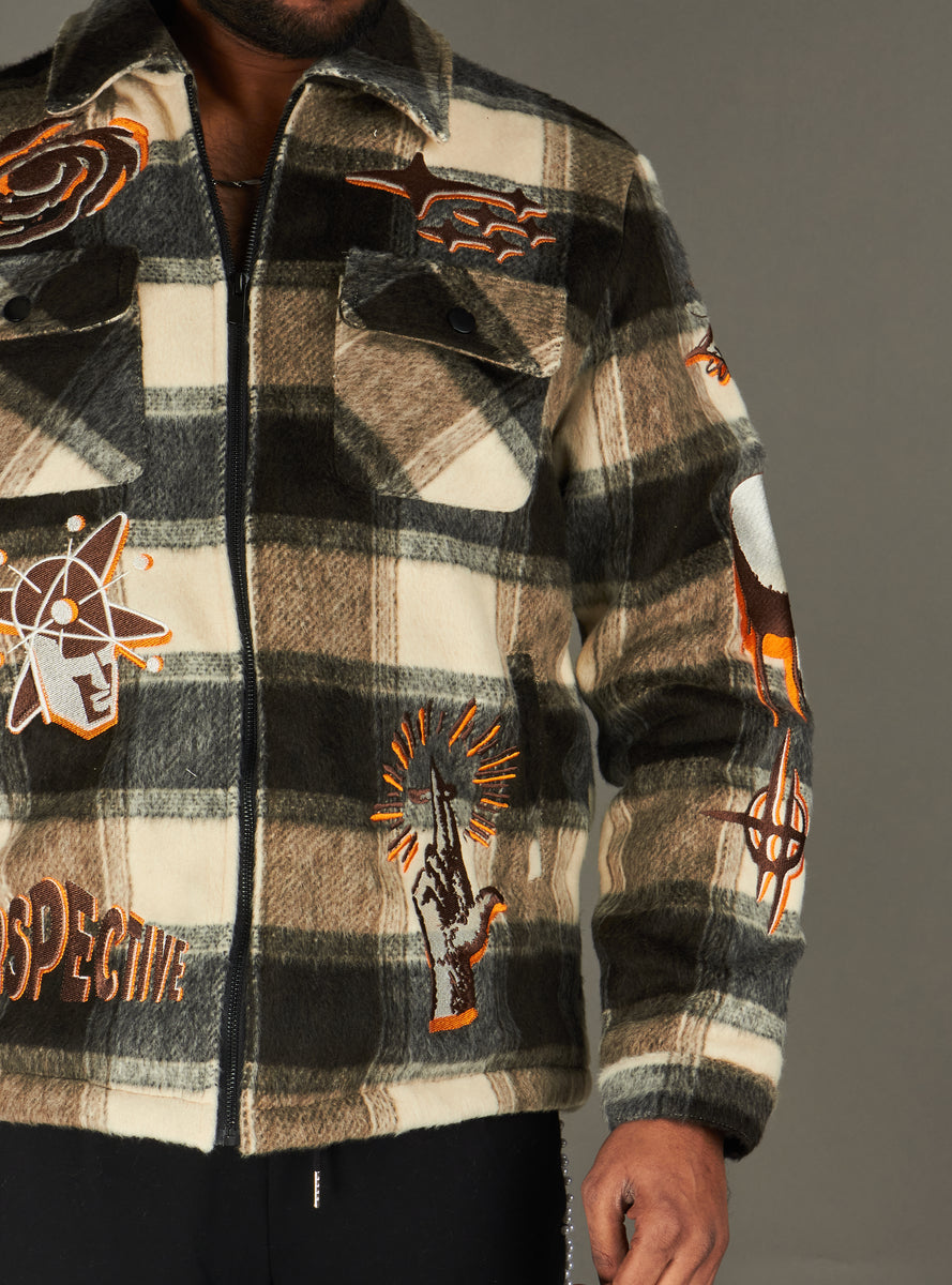 Focus Jacket - Illusion Plaid - Apricot Brown - 80665S – Vengeance78