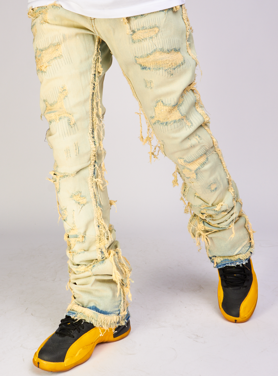Focus Jeans - Heavy Distressed Stacked Denim - Vintage - 3498C ...