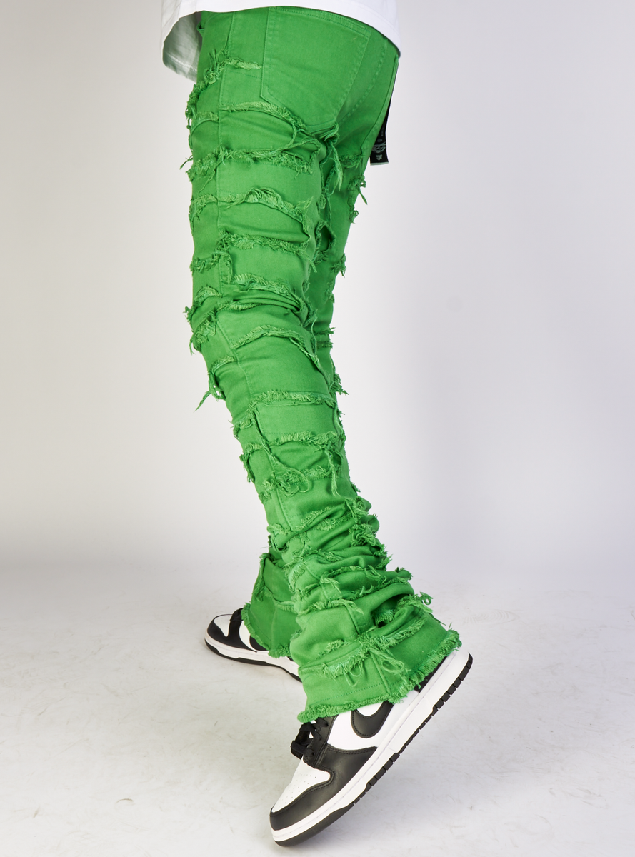 Focus Jeans - Distressed Super Stacked - Green - 3445C – Vengeance78