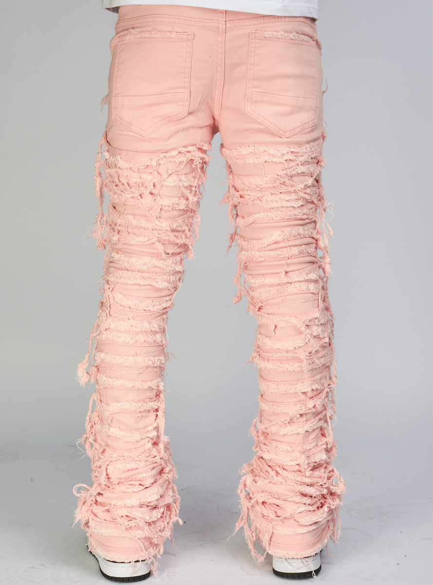 Majestik Jeans - Nirvana Rip & Frayed Stacked - Light Pink - DL2260 ...