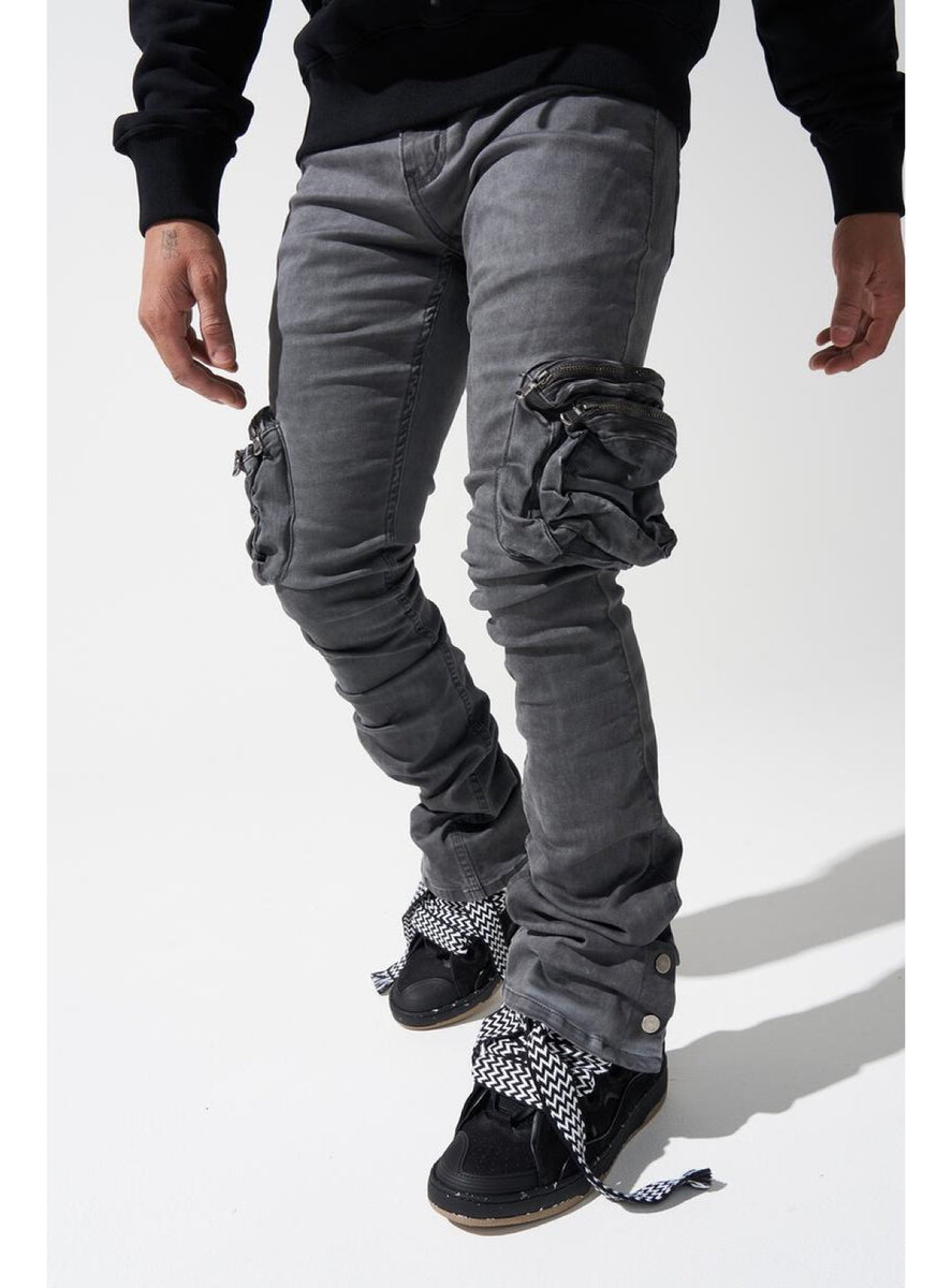 Serenede Stacked Jeans - Cement - Dark Grey - CEMENT-DRKGREY – Vengeance78