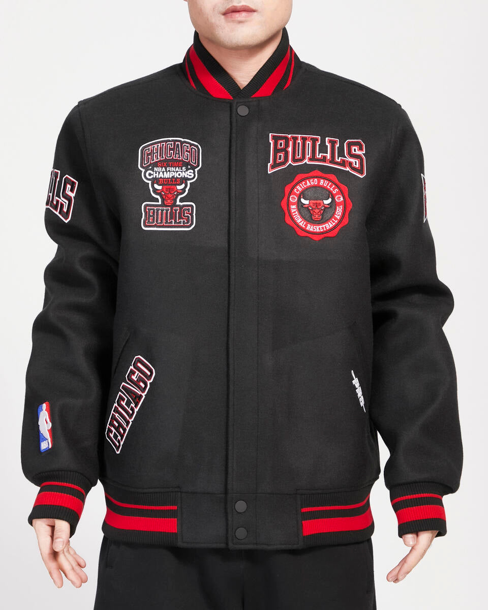 Pro Standard Jacket - Crest Emblem Wool Varsity - Chicago Bulls - Blac ...