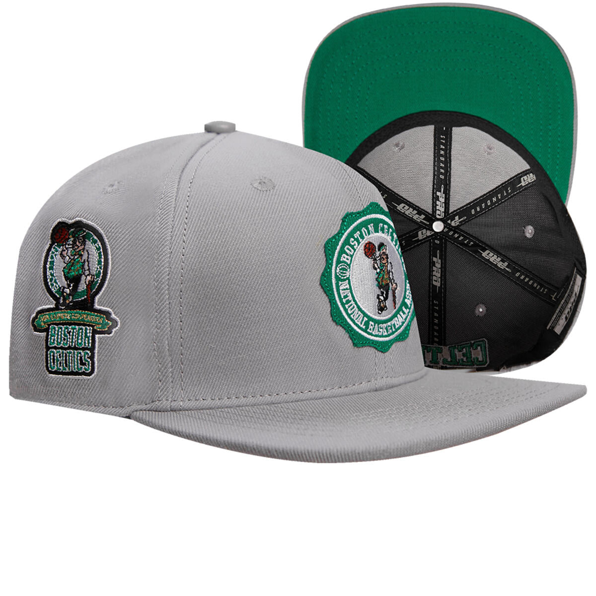 Pro Standard Hat - Crest Emblem Snapback - Boston Celtics - Heather Gr ...