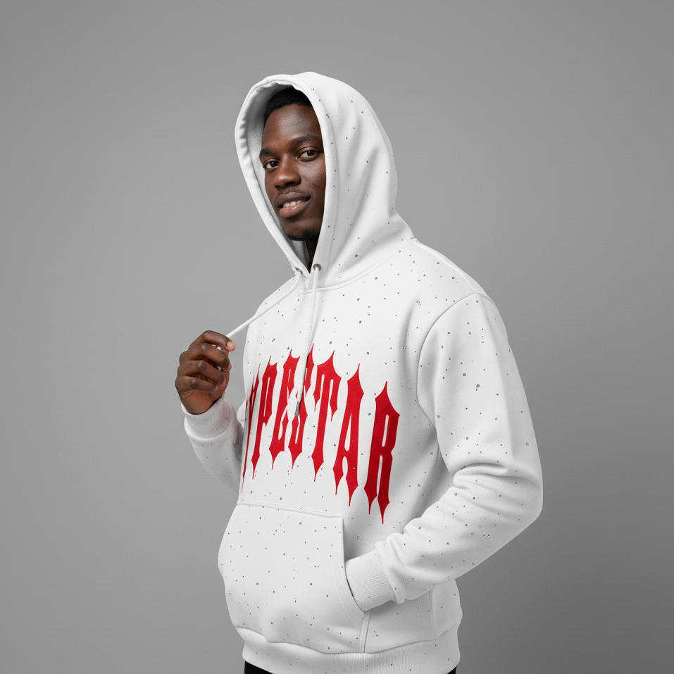 Hype Star Hoodie - Shine On Stage - White - Q425 – Vengeance78