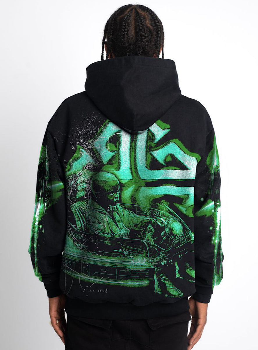 Guapi Hoodie - Obsidian Slime - Black And Lime – Vengeance78