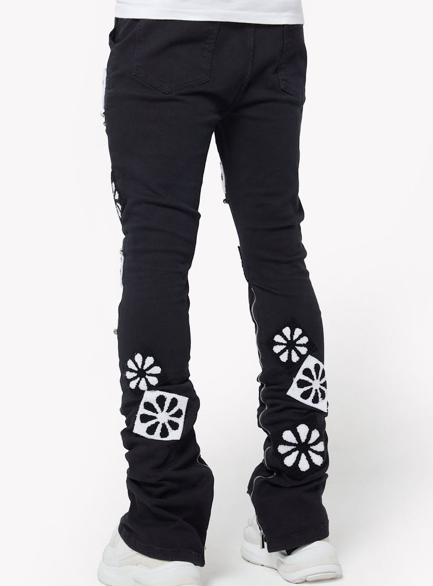 Guapi Jeans - Obsidian Flower - Black And White – Vengeance78
