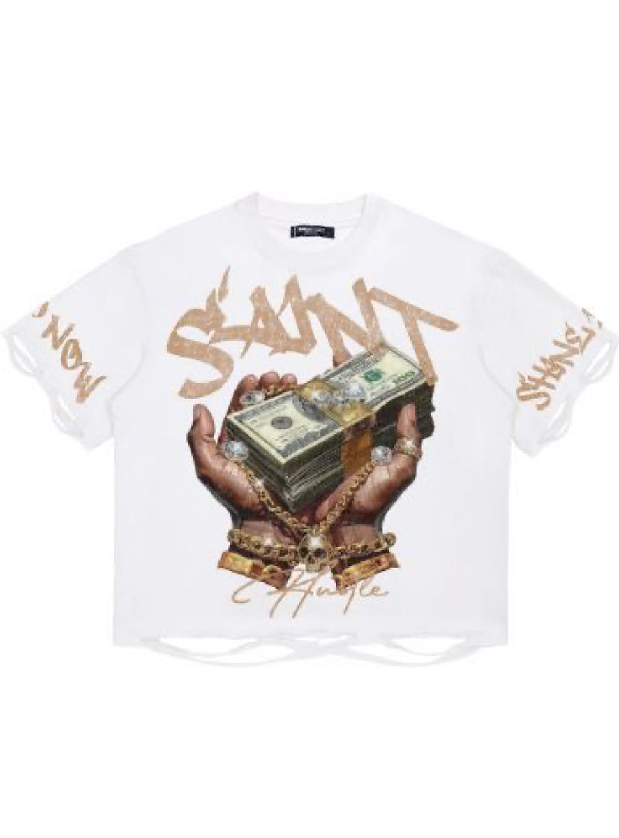 Roku Studio T-Shirt - Saint Hustle - White - RK1481865 – Vengeance78