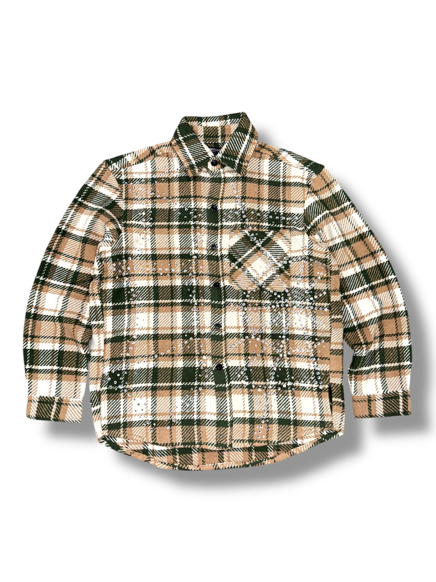 Roku Studio Shirt - Rhinestones Flannel - Forest Green - RK6481816 ...