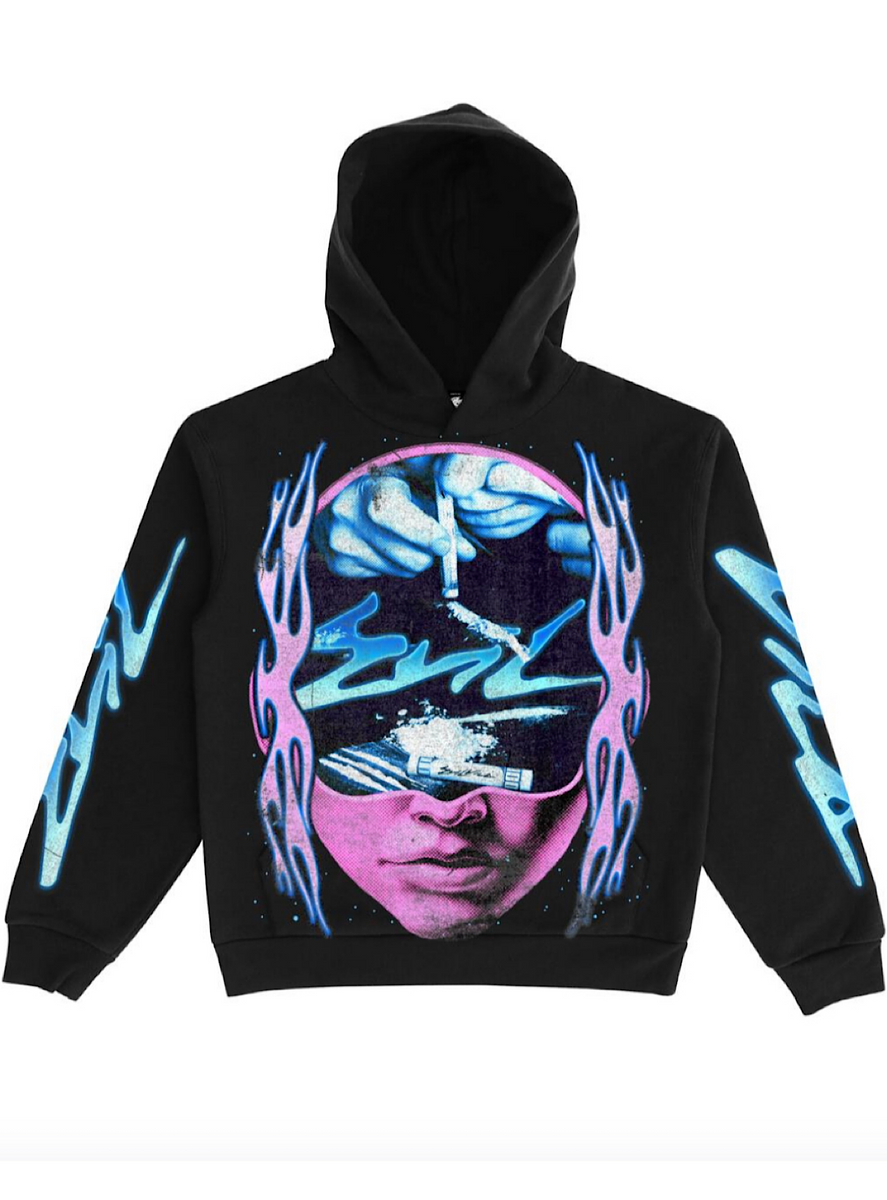 Evil Vice Hoodie - Nose Dust - Black And Blue - VICE29 – Vengeance78