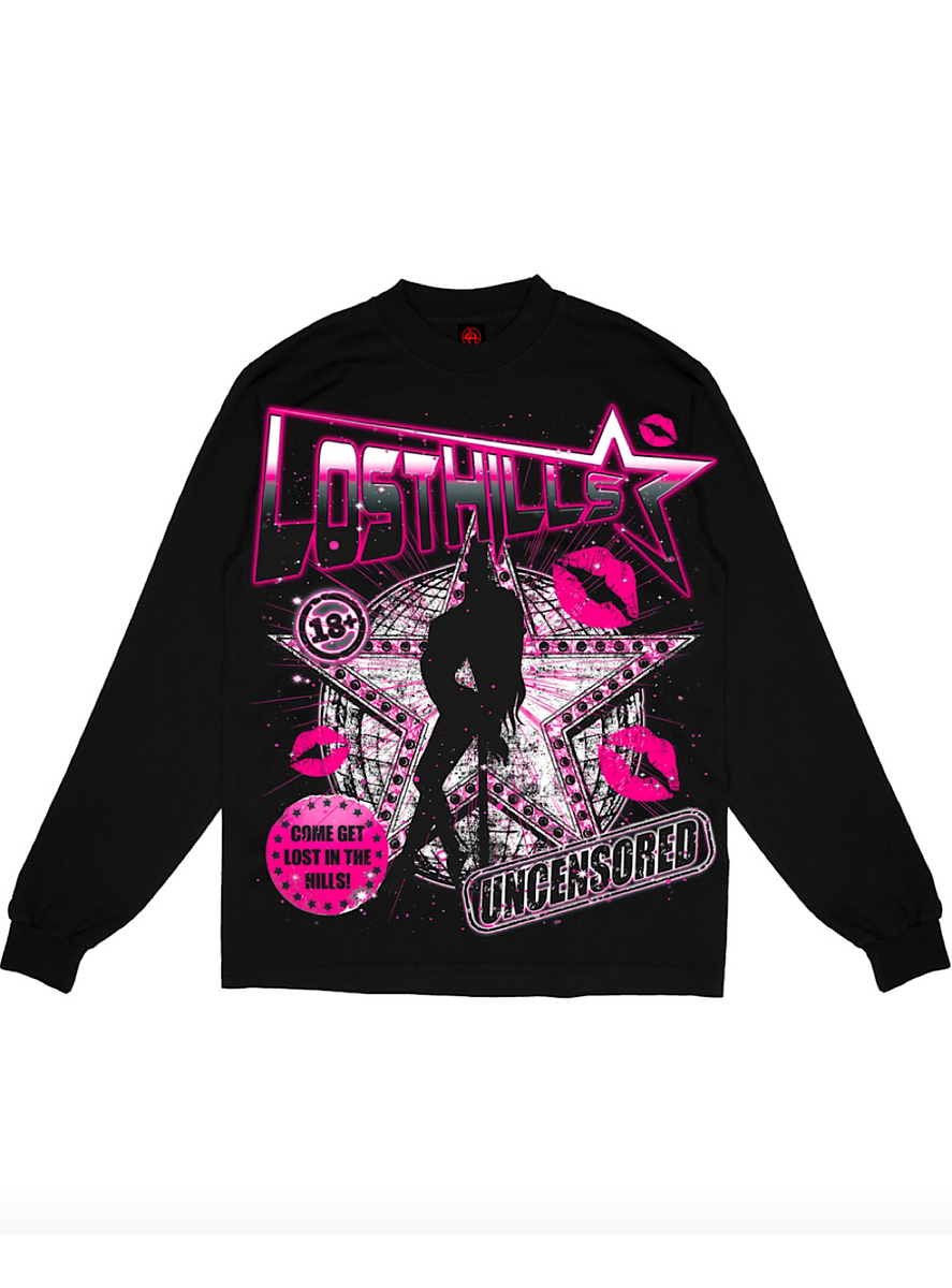 Lost Hills Shirt - Uncensored Longsleeve - Black And Pink - LH20005 ...