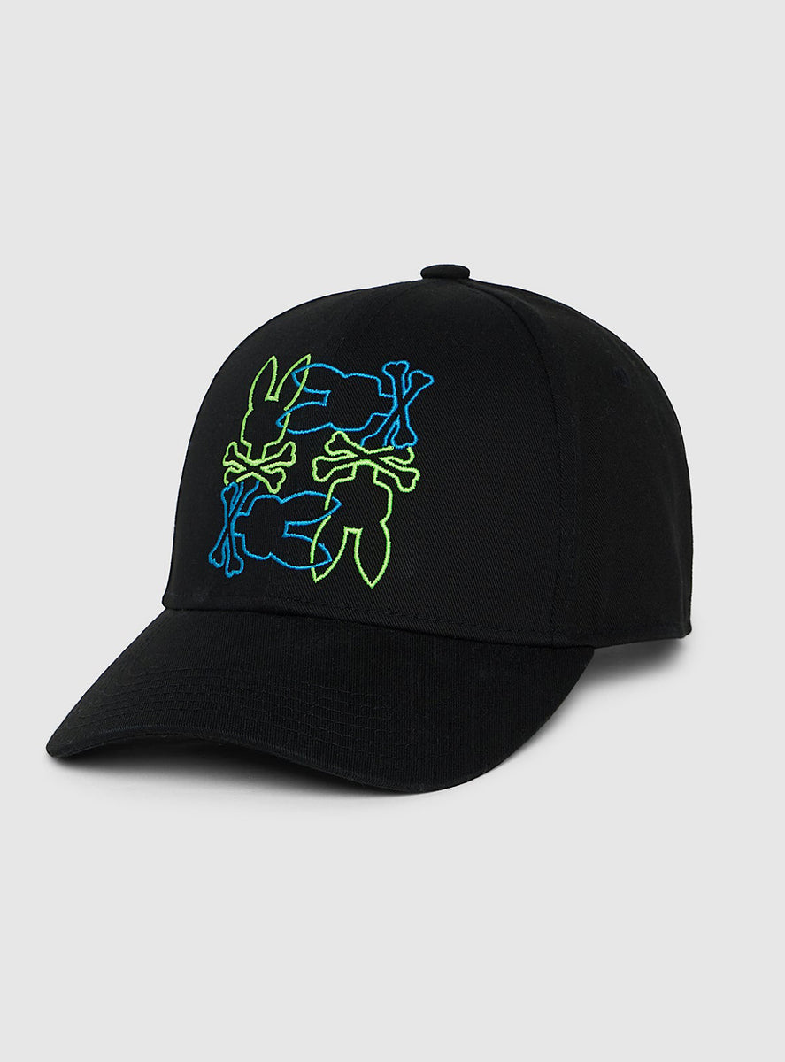 Psycho Bunny Hat - Rodman Baseball Cap - Black 001 - B6A124B2HT ...