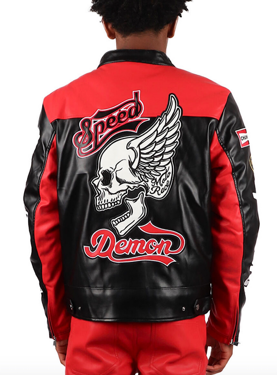 Majestik Jacket - Leather Moto Racing - Black - JJ2320 – Vengeance78