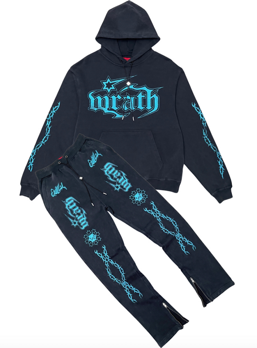 Wrathboy Sweatsuit - Gods Will - Black And Blue - WB03-035 – Vengeance78