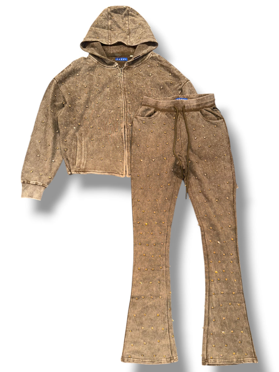 Rebel Denim Sweatsuit - Diamond Fleece - Brown - 652-355 – Vengeance78
