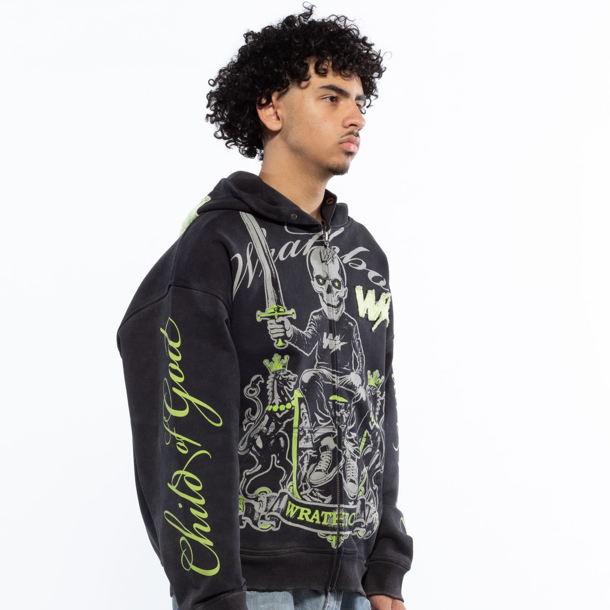 Wrathboy Hoodie - 3 Sword Full Zip - Black - WB05-154 – Vengeance78