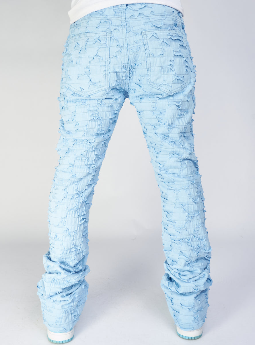 Politics Jeans - Lucas - Baby Blue - Shredded Stacked Flare - 504 ...