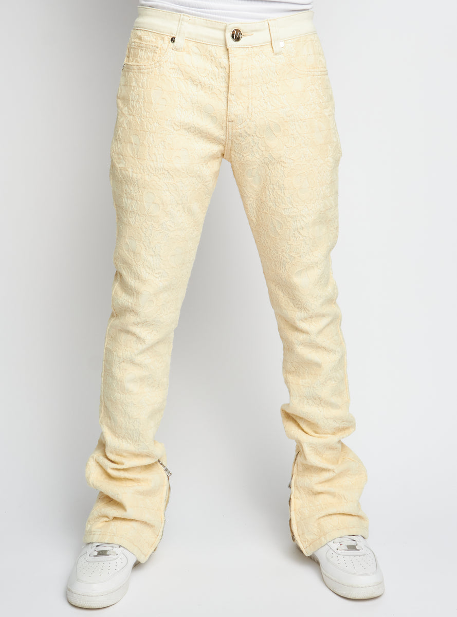 Politics Jeans - Baldwin - Cream - Stacked Applique Denim - 503 ...