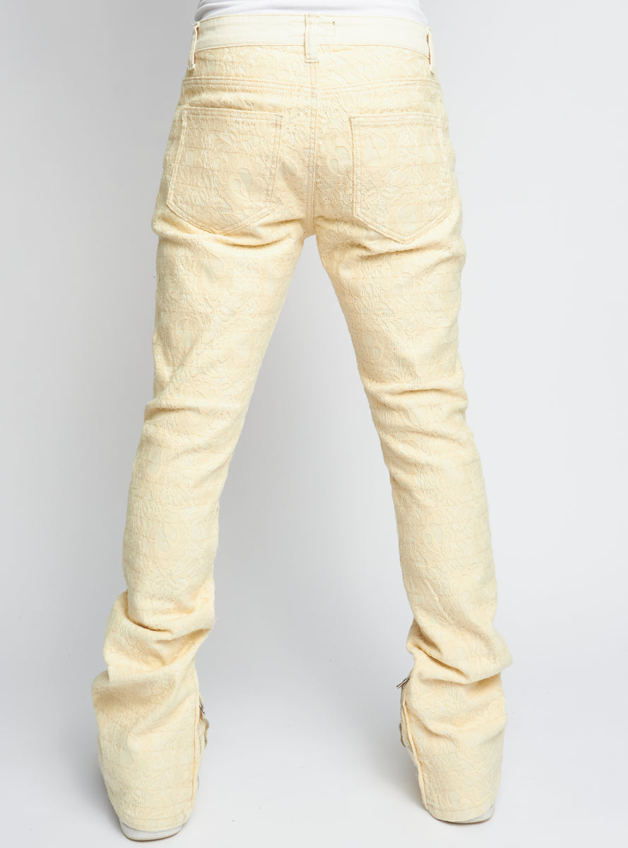 Politics Jeans - Baldwin - Cream - Stacked Applique Denim - 503 ...