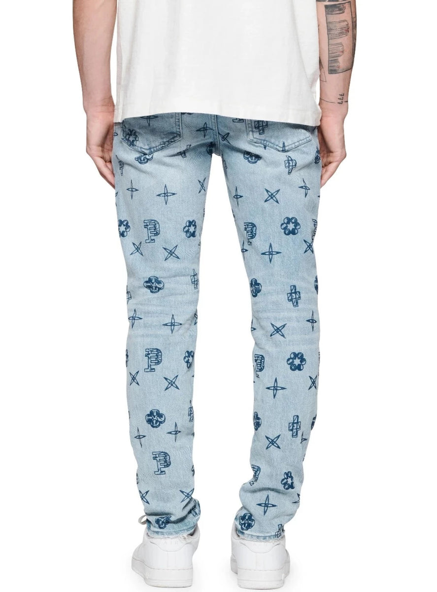 Purple-Brand Jeans - Outlined Monogram - Light Indigo - P001-OMLI423 ...
