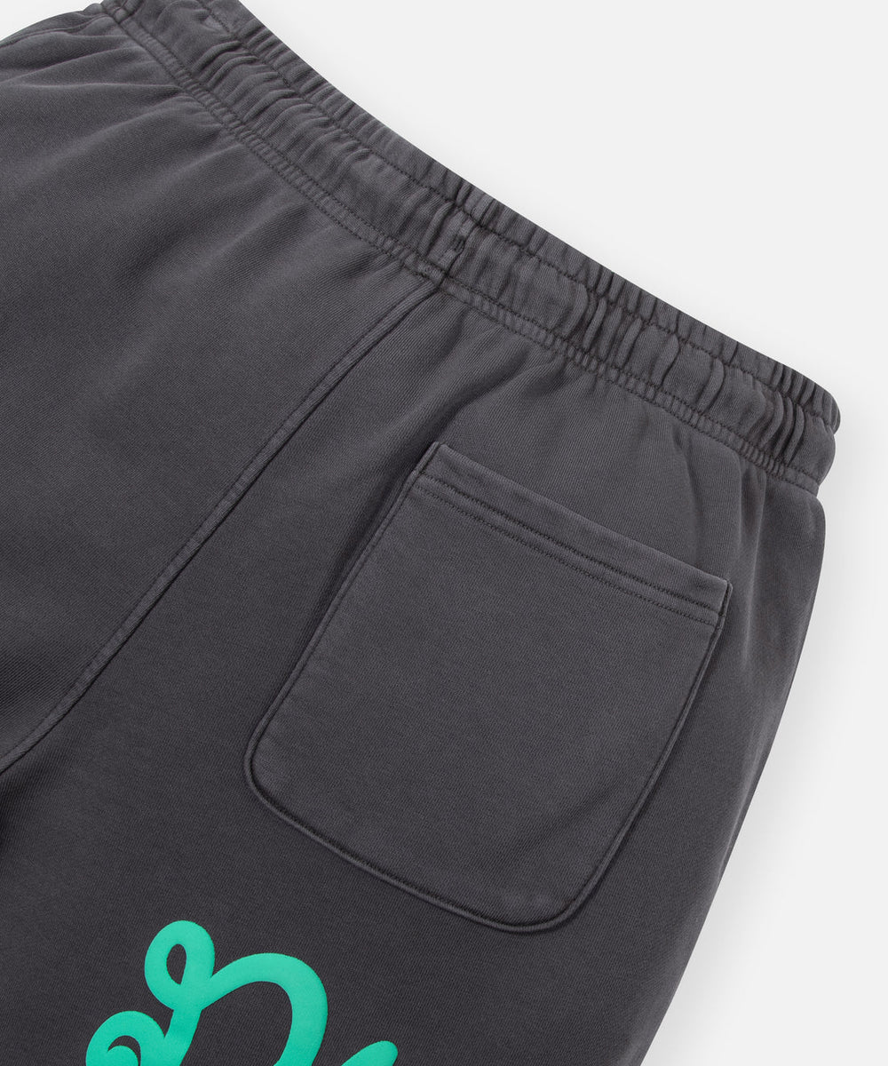 Paper Plane Shorts - Script Puff Print Short - Washed Black - 710016 ...
