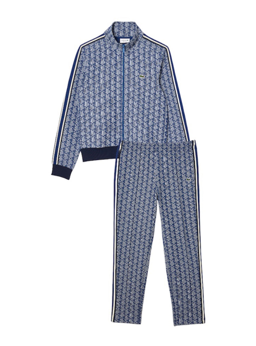 Lacoste Sweatsuit - Paris Monogram Zip Up - Navy Blue - SH1368 51 QIE ...