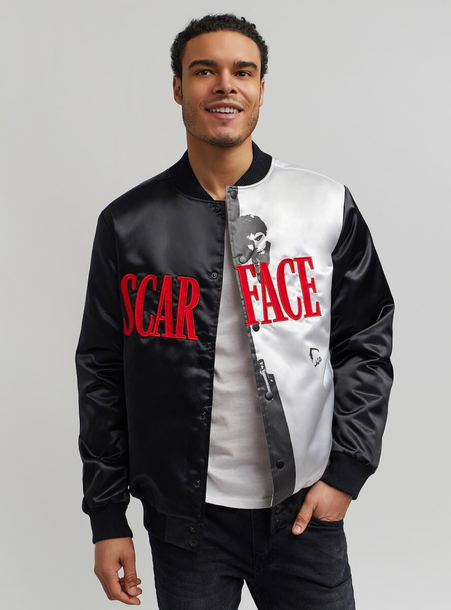 Reason Jacket - Scarface Split Varsity - Black And White - SF-57 ...