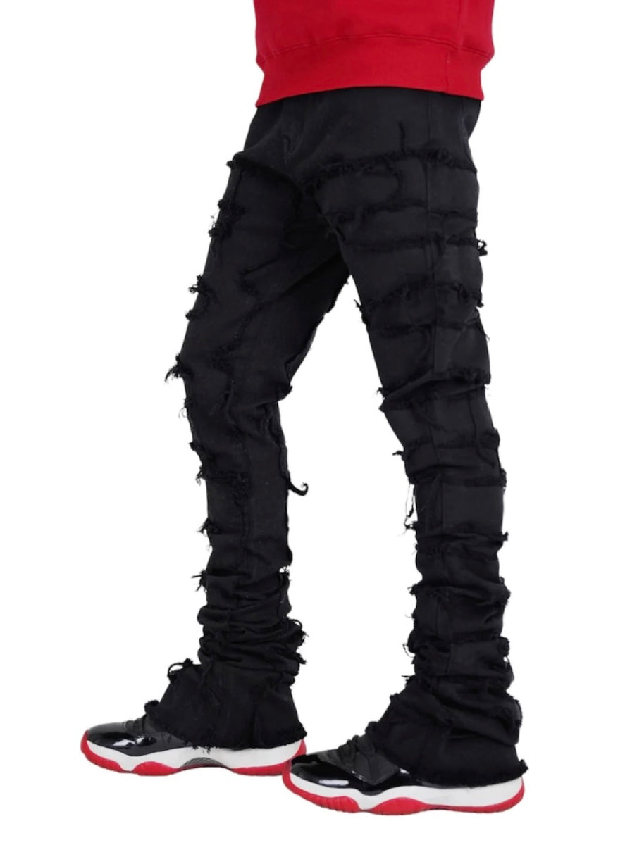 Focus Jeans - Distressed Super Stacked - Jet Black - 3445C – Vengeance78
