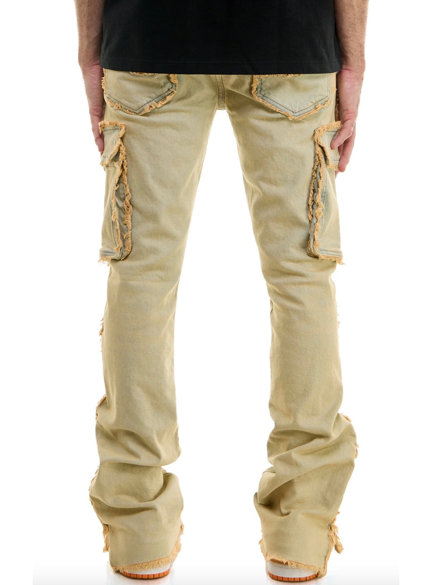 KDNK Jeans - Raw Edge Skinny Flare Cargo - Blue - KND4620 – Vengeance78