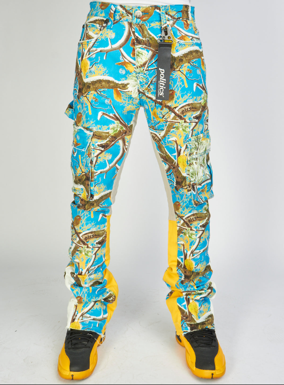 Politics Jeans - Mott - Blue Camo - Cargo Stacked Denim - 518 – Vengeance78