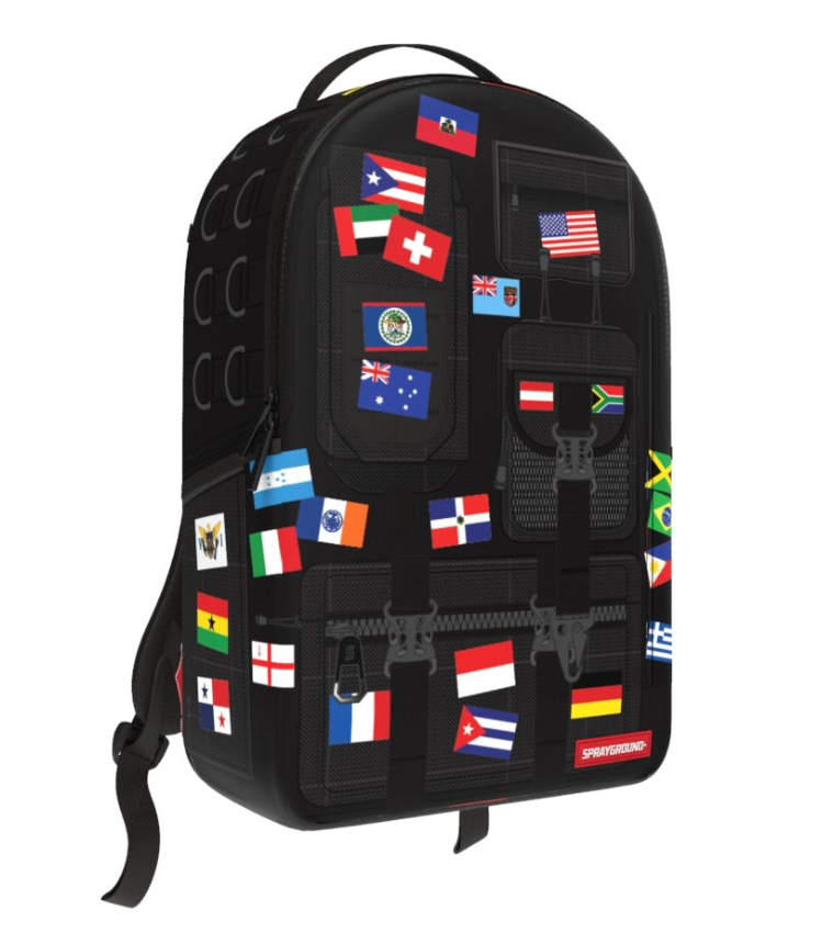Sprayground - Backpack - James Flags Cargo - Black - B7737 – Vengeance78