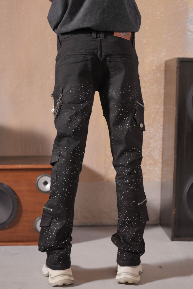 Elite Jeans - Astronomical Embellished Stacked Denim Jet Black - 19467 ...