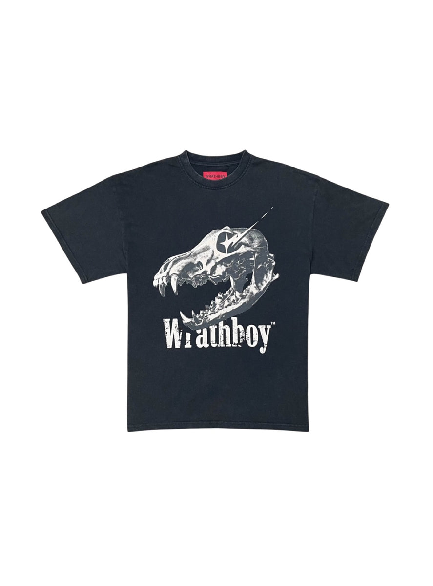 Wrathboy T-Shirt - Wolf Skull - Vintage Black - WB03-011 – Vengeance78